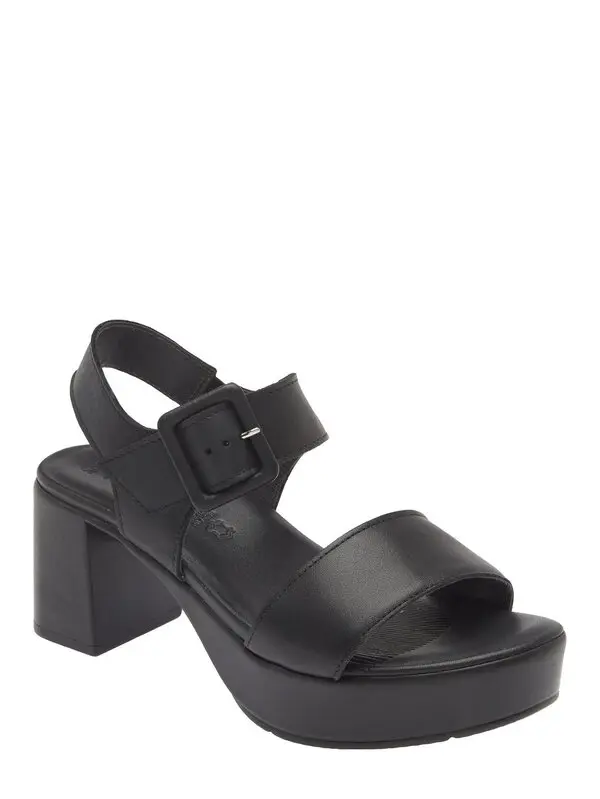 Naot Glamour Platform Sandal - Jet Black Leather