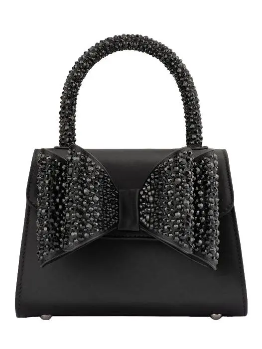 OLGA BERG Chiara Bow Top Handle Bag - Black