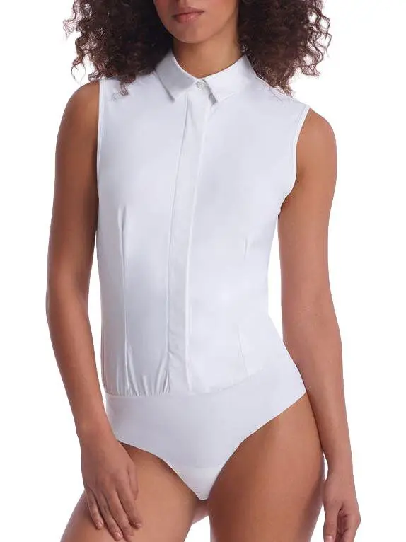 Commando Sleeveless Button-up Bodysuit - White