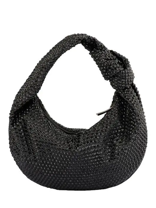 OLGA BERG Juliana Crystal Top Handle Bag - Black