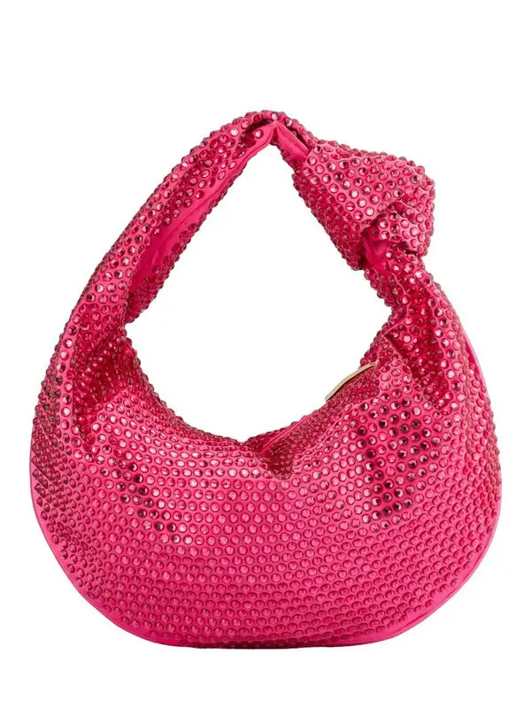 OLGA BERG Juliana Crystal Top Handle Bag - Fuchsia