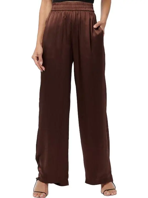 Cami Nyc Bleecker Silk Charmeuse Pants - Chocolate