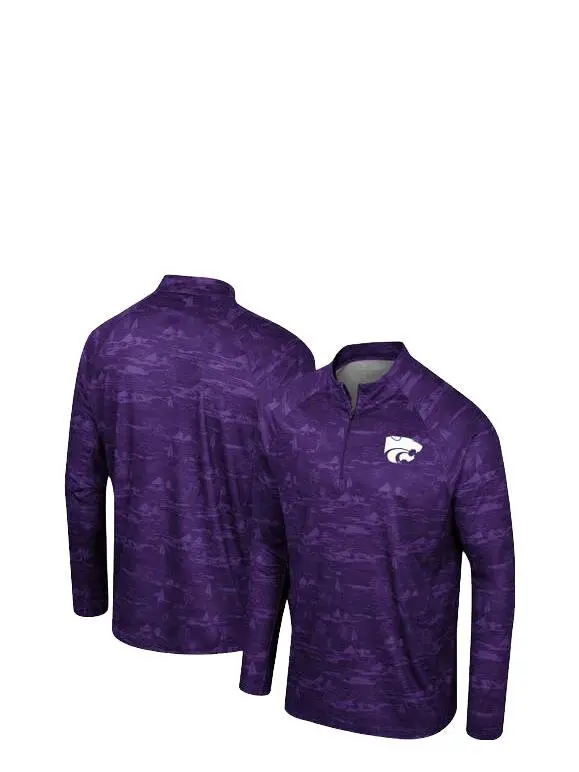 COLOSSEUM Kansas State Wildcats Carson Raglan Quarter-zip Jacket - Purple