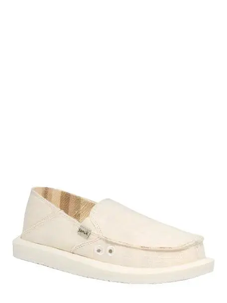 Sanuk Donna Convertible Hemp Slip-on Shoe - Wht