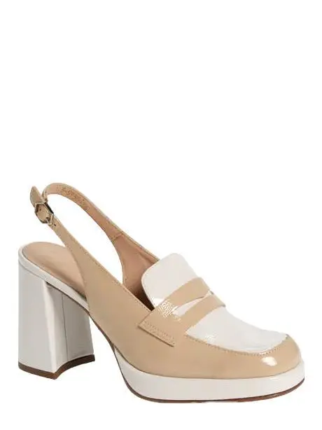WONDERS Amelia Leather Slingback Pumps - Lack Natural Off