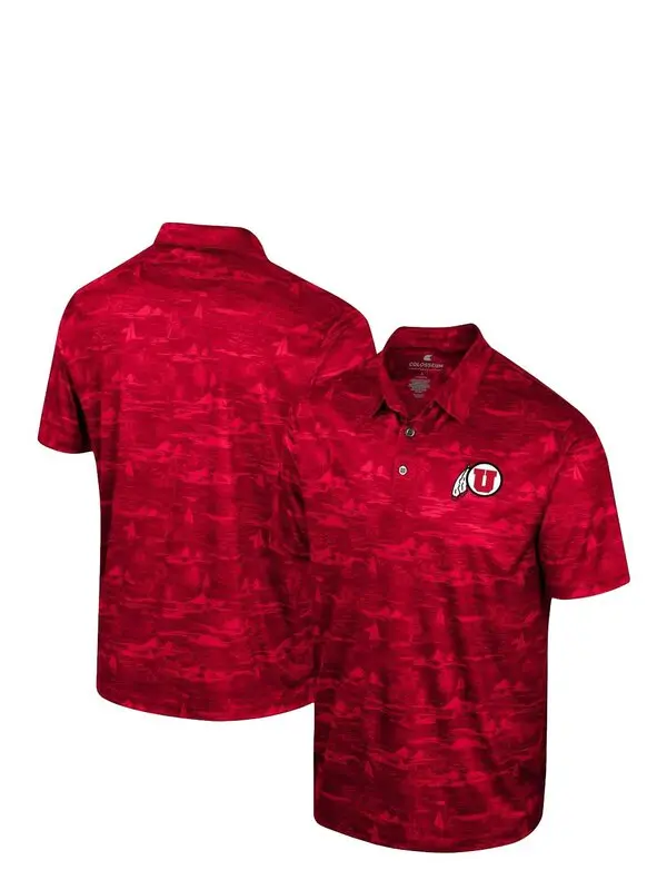 COLOSSEUM Utah Utes Daly Print Polo - Red