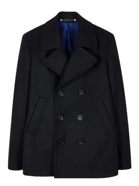 Paul Smith Wool-cashmere Pea Coat - Blue