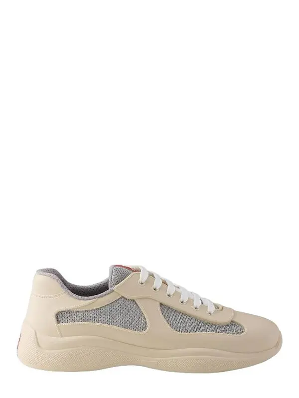 Prada America's Cup Soft Rubber And Bike Fabric Sneakers - Beige