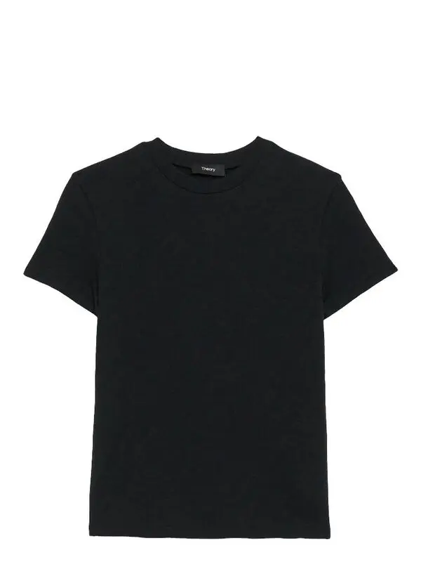 Theory Tiny Tee Fitted Cotton T-shirt - Black