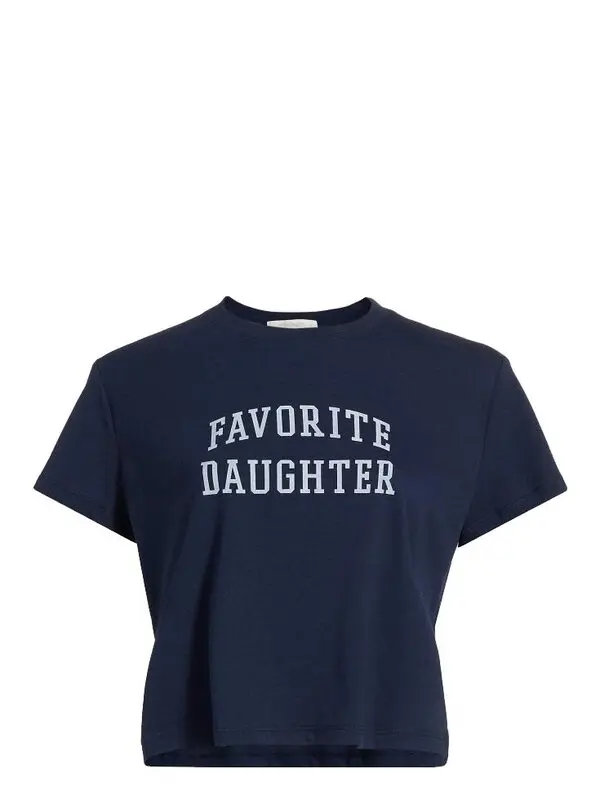 FAVORITE DAUGHTER Collegiate Crop T-shirt - Navy