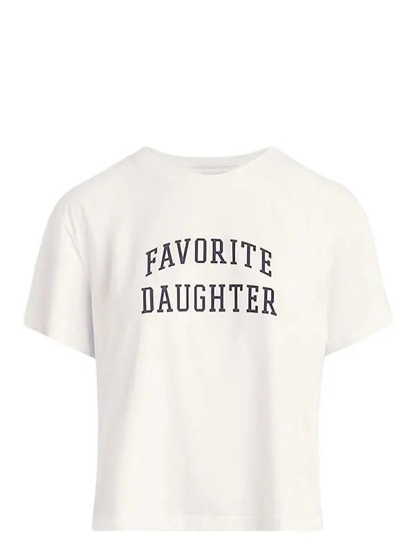 FAVORITE DAUGHTER Collegiate Crop T-shirt - White
