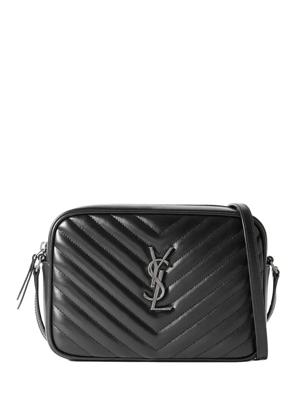 Saint Laurent Lou Medium Matelassé Leather Shoulder Bag - Black