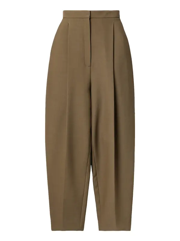 Khaite Ashford Pleated Tapered Pants - Brown