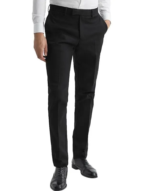 REISS Eastbury Cotton Stretch Slim Fit Chino Pants - Black