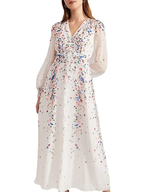 HOBBS LONDON Asher Silk Maxi Dress - Ivory Multi