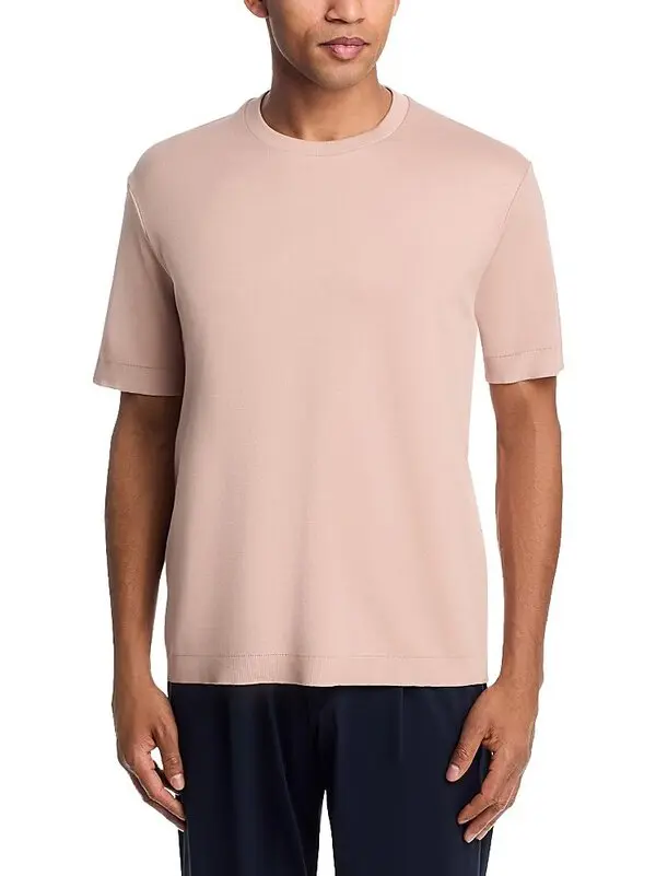 Herno Double Layered Short Sleeve Knit Tee - Blush