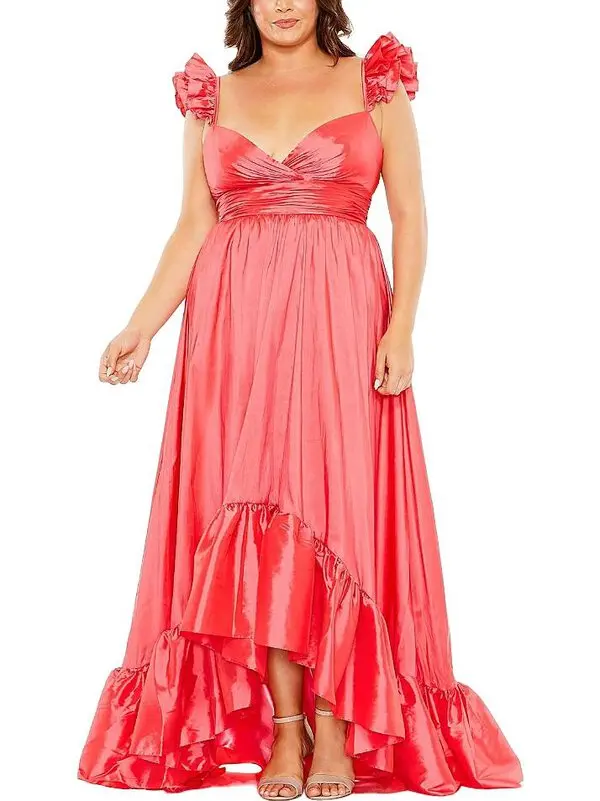 Mac Duggal High-low Ruffle Gown - Watermelon