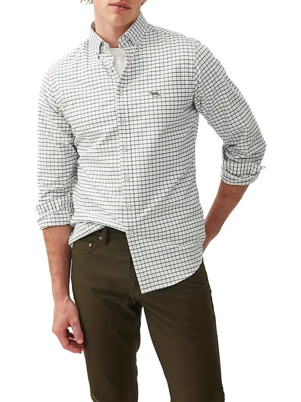 Rodd & Gunn Gunn Check Oxford 3 Sports Fit Shirt - Olive