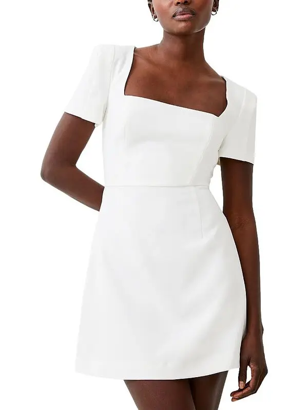 French Connection Whisper Short Sleeve Mini Dress - Summer White