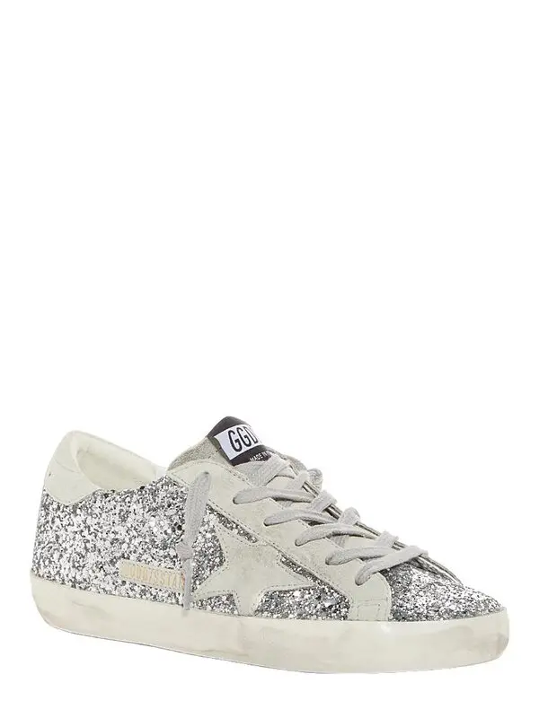 GOLDEN GOOSE Super Star Low Top Sneakers - Silver/ice