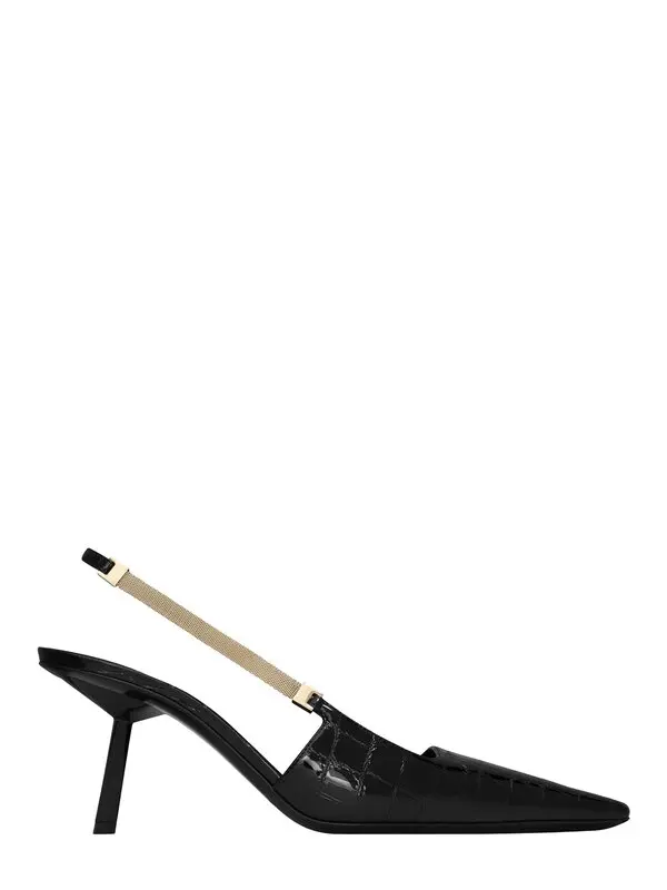 Saint Laurent Leather Aston Slingback Pumps 75 - Black