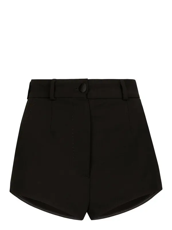 Dolce & Gabbana High-waisted Stretch Wool Shorts - Black