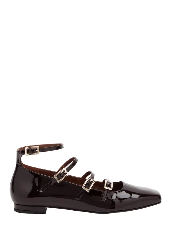 ALOHAS Luke Patent Leather Ballet Flats - Brown