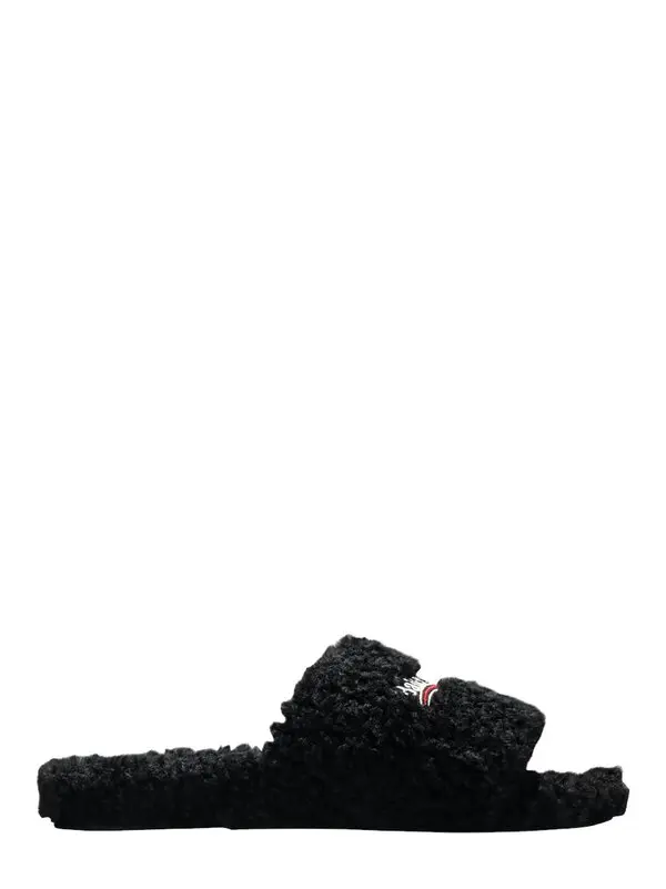 Balenciaga Furry Slides - Black