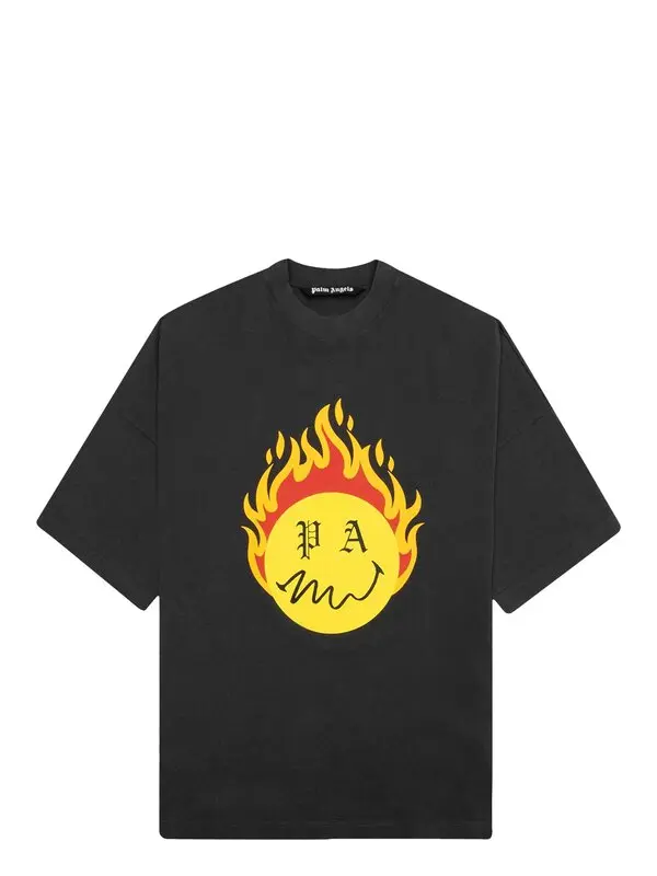 Palm Angels Burning Head Loose Tee /yellow - Black