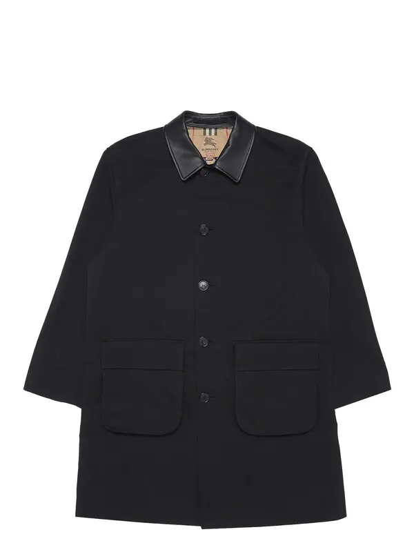 Supreme X Burberry Leather Collar Trench - Black