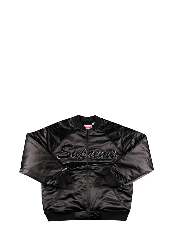 Supreme X Mitchell & Ness Sequin Logo Varsity Jacket - Black