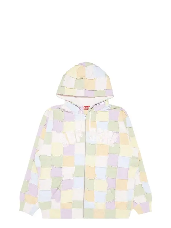 Supreme Reverse Patchwork Zip Up Hooded Sweatshirt - Multicolor