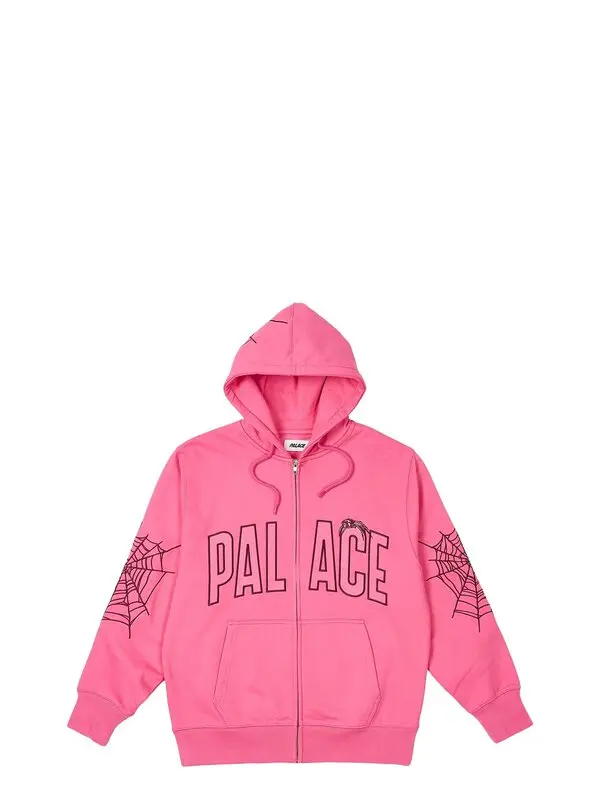 PALACE Spider Zip Hood - Pink