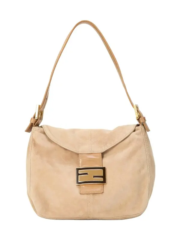 Fendi Suede Shoulder Bag - Beige