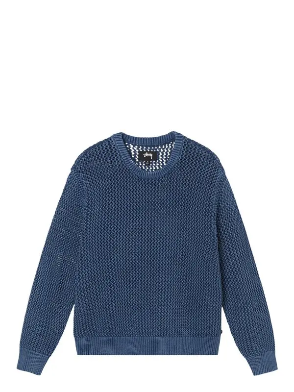 StÜssy Pigment Dyed Loose Gauge Sweater - Blue