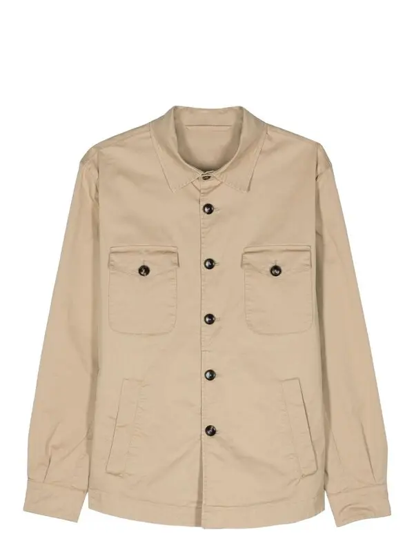 MAZZARELLI Long-sleeve Cargo Shirt - Neutrals