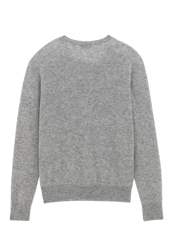 Saint Laurent Mélange-effect Cashmere-silk Jumper - Grey