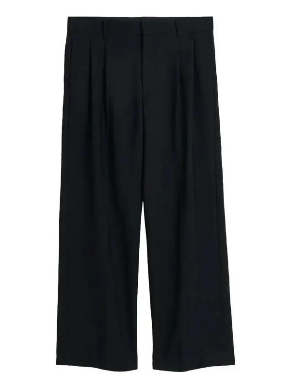 SUNFLOWER Wide Pleated Trousers - Black