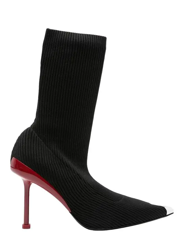 Alexander McQueen Knit Ankle Boots - Black
