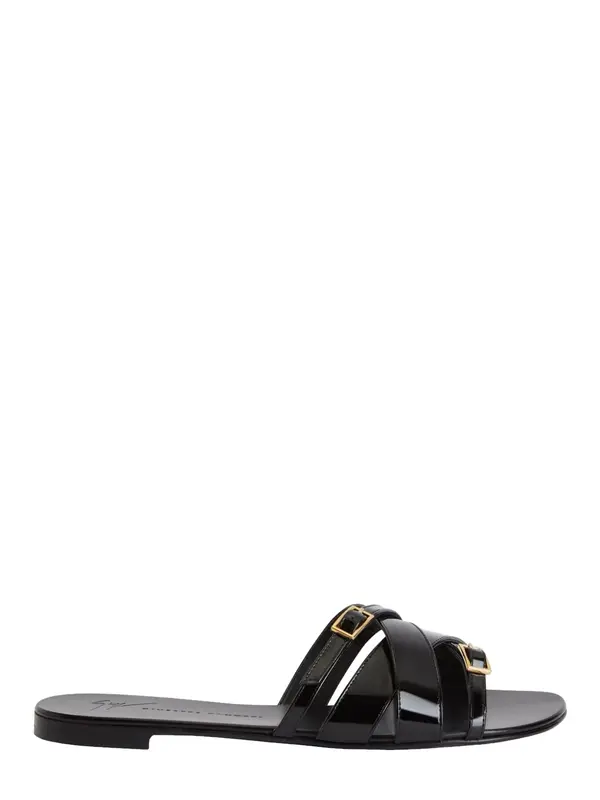 GIUSEPPE ZANOTTI Alhima Leather Sandals - Black