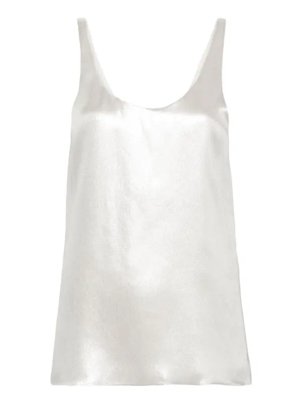 Chloé Silk-lamé Tank Top - Silver