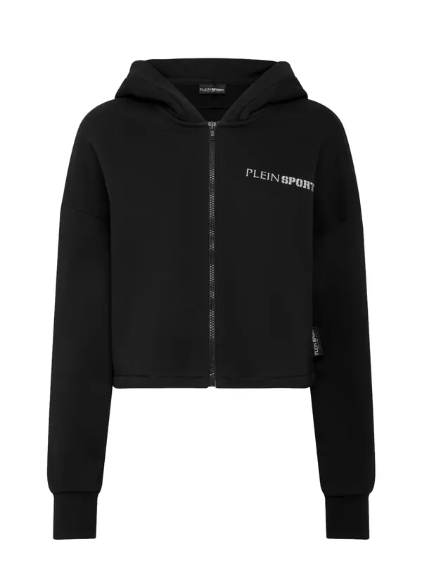 PLEIN SPORT Scratch-print Zip-up Hoodie - Black