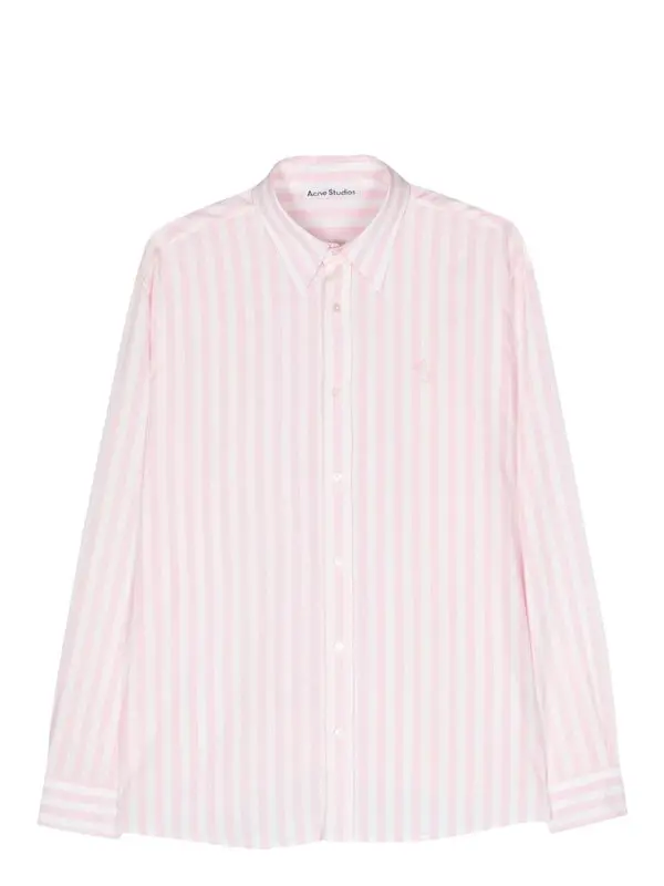Acne Studios Logo-embroidered Striped Shirt - Pink