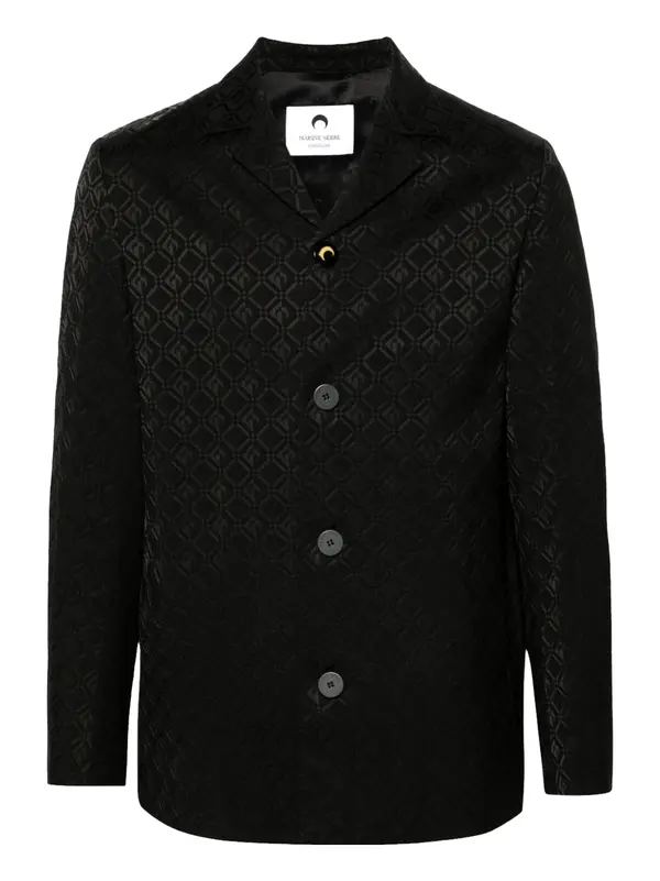 MARINE SERRE Moon Diamant Jacquard Blazer - Black