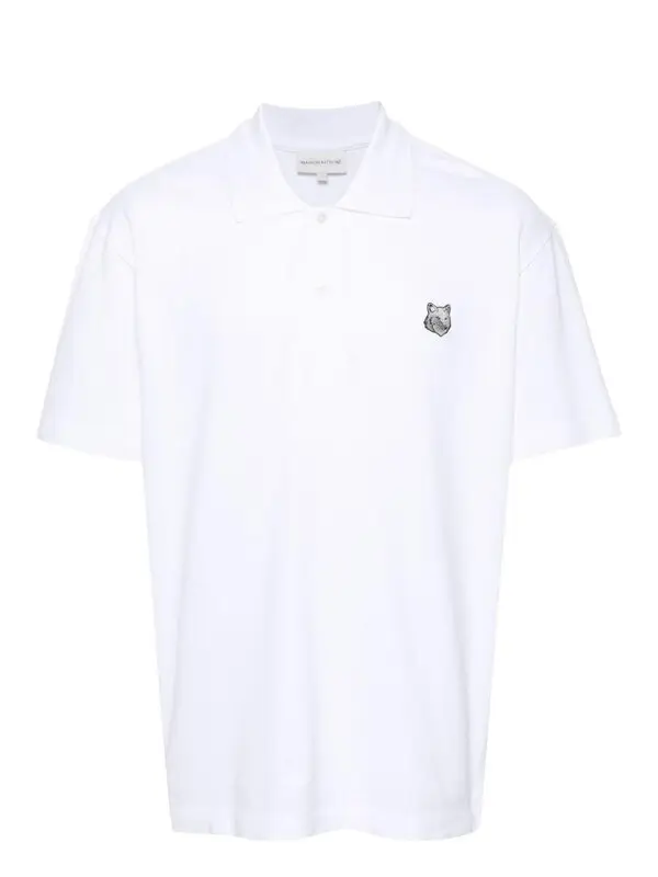 Maison Kitsuné Bold Fox Head Cotton Polo Shirt - White