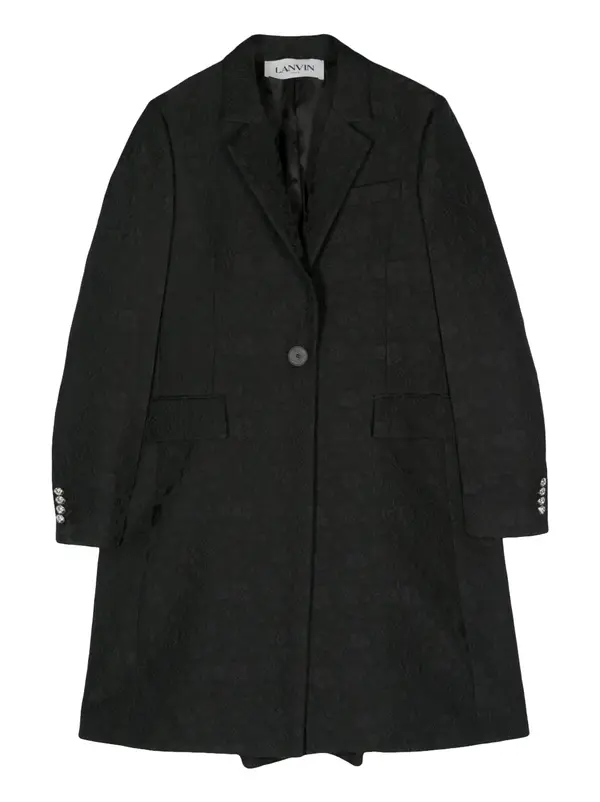 LANVIN Cloqué Midi Coat - Black