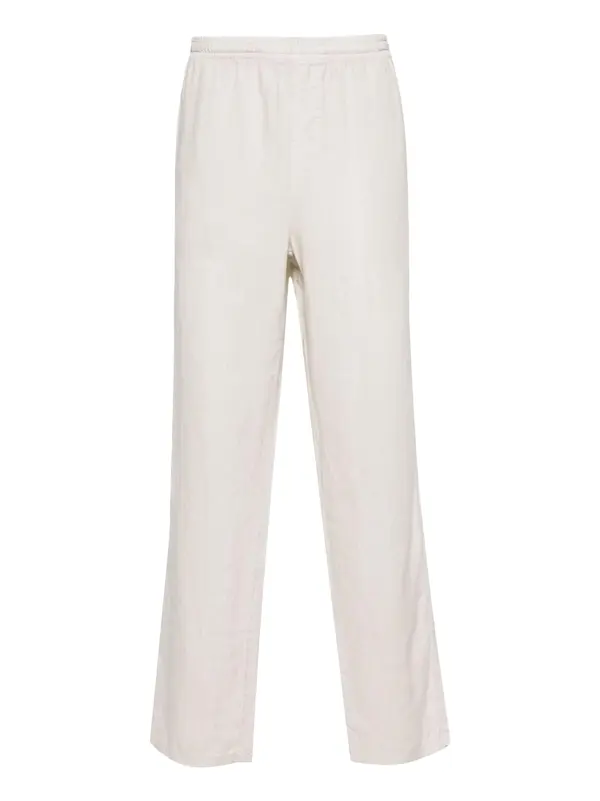 Aspesi Linen Straight Trousers - Neutrals