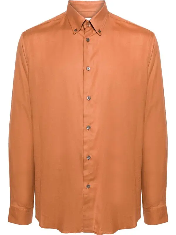 Paul Smith Cotton Poplin Buttoned Shirt - Brown