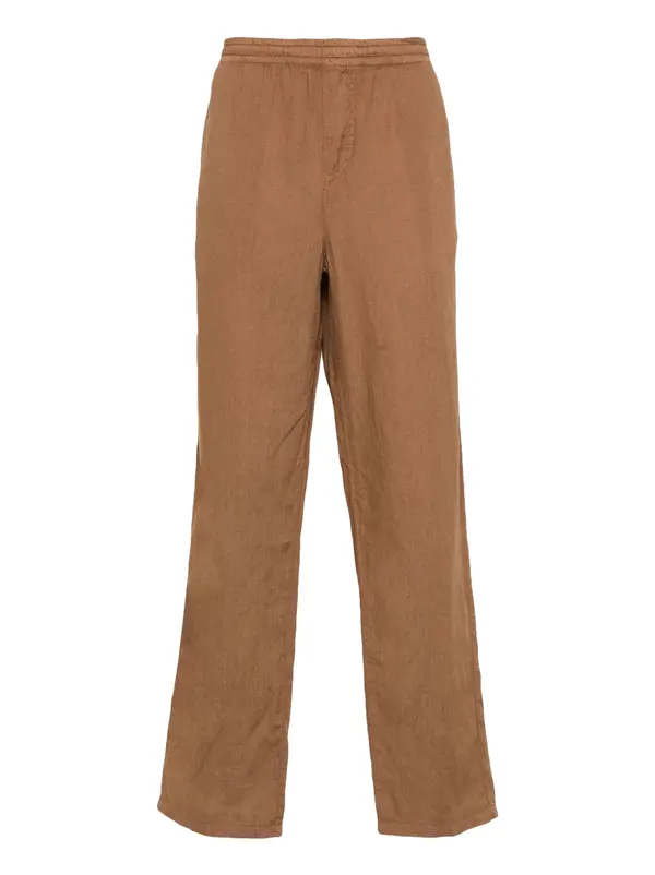 Aspesi Linen Straight Trousers - Brown