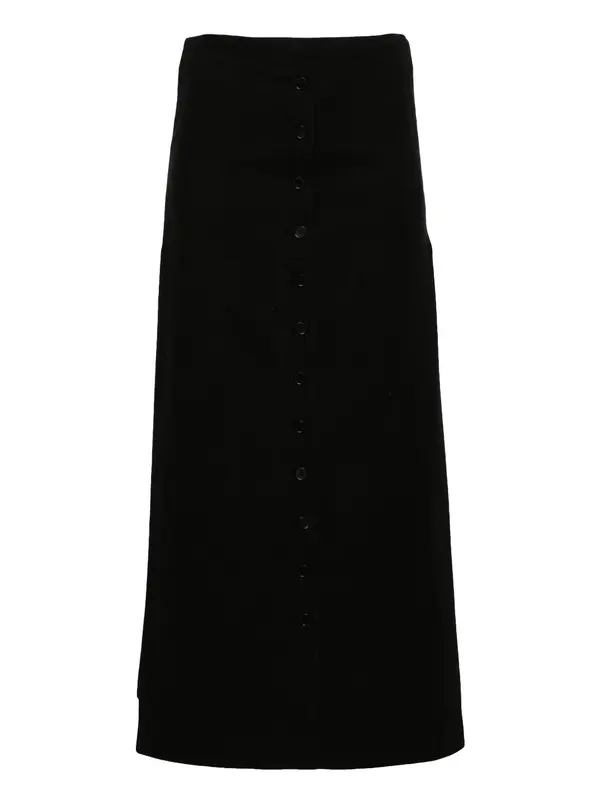 Loulou De Saison Loulou Studio Buttoned Midi Skirt - Black